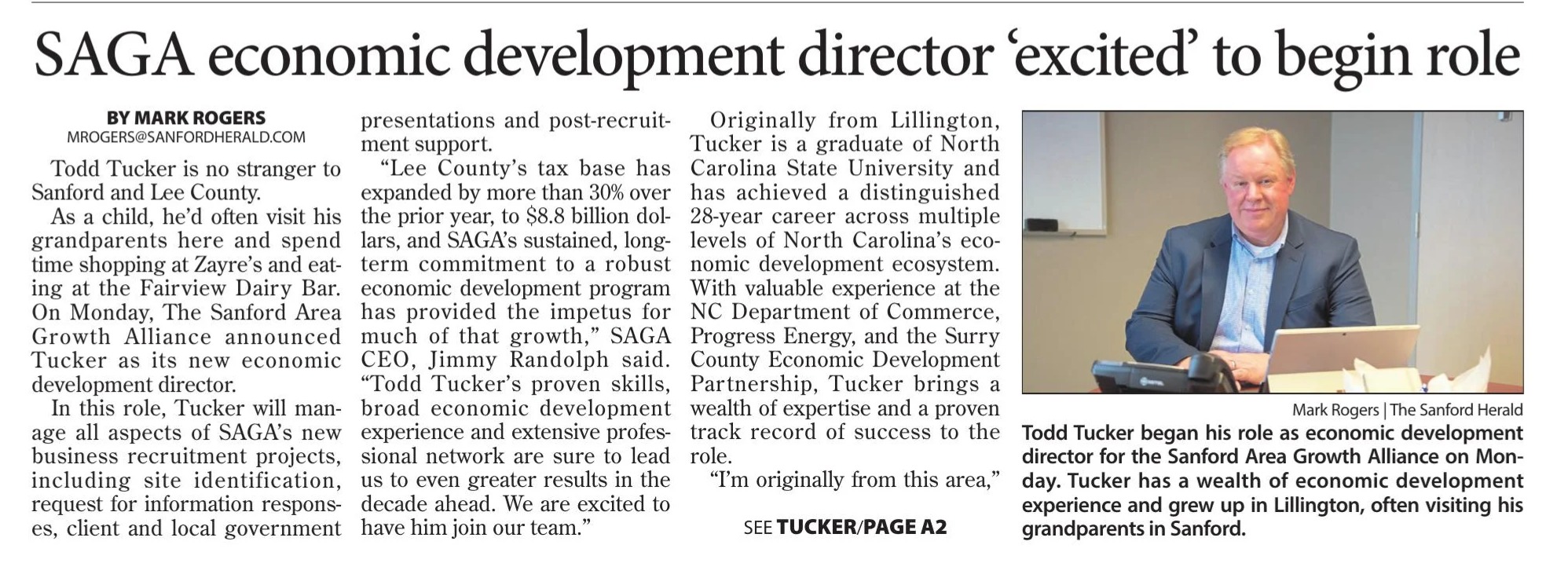 SAGA Economic Development Director Excited to Begin Role | Sanford Area ...